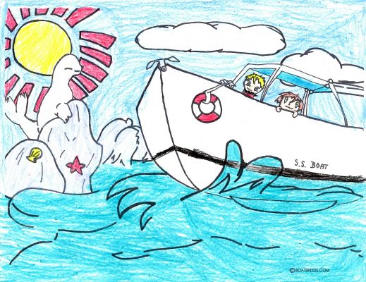 Boating Printable Coloring Page for Kids: Splashing Water - Boater Kids